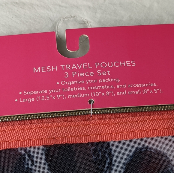 Isaac Mizrahi | Bags | Isaac Mizrahi Nip 3 Piece Mesh Travel Pouch Set Polka Dot Black White ...